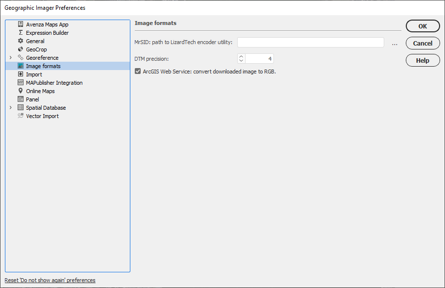 Image Formats Preferences – Avenza Systems